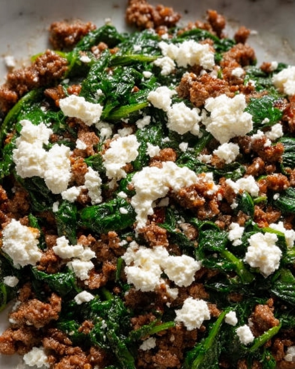 Ground Beef and Spinach Skillet with Feta – Delicious & Quick Dinner